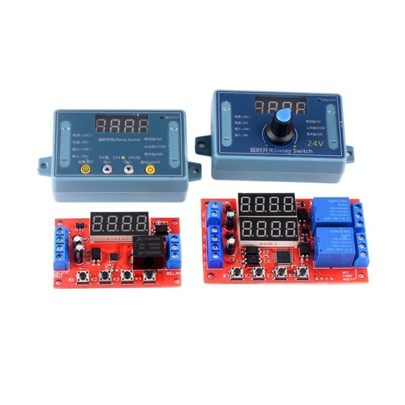 Delay time relay module 5V12V24V timing programmable optocoupler isolation pulse cycle power off ...