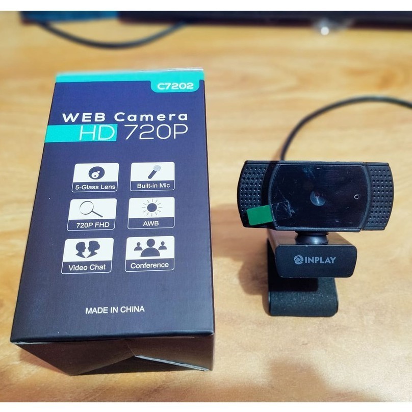 INPLAY C7202 720p HD camera w/ Built-in Noise-Isolating mic webcam ...