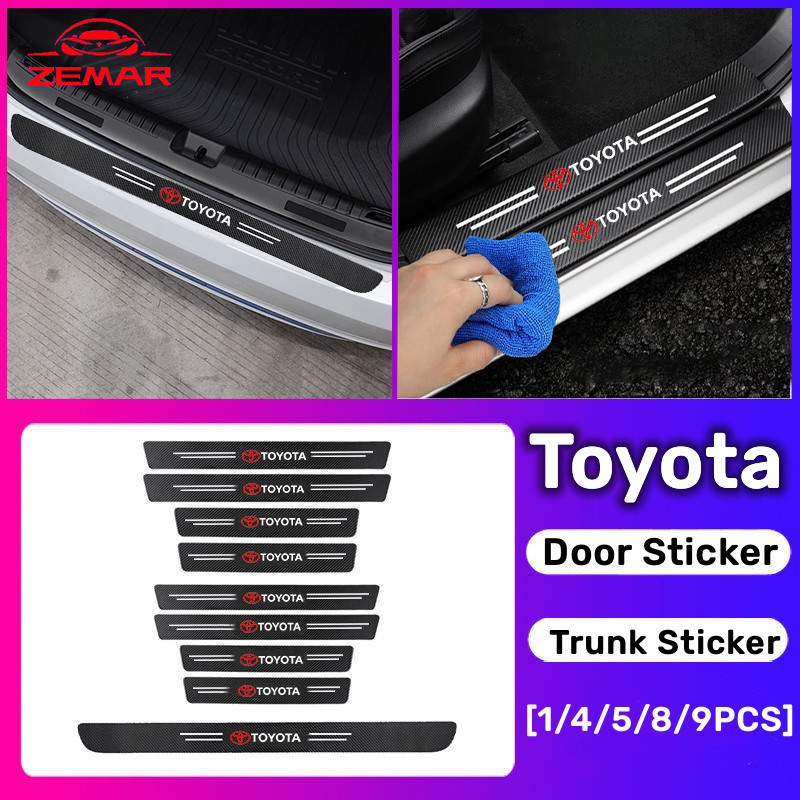 【Ready Stock】Toyota Car Door Sill Sticker Carbon Fiber Leather ...