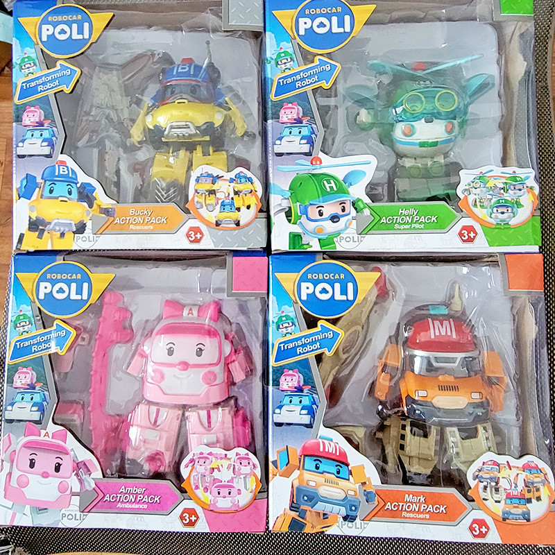 Poli Police Car poli Fire Truck Roy Hailey Deformation Toy Set Boy Gift ...