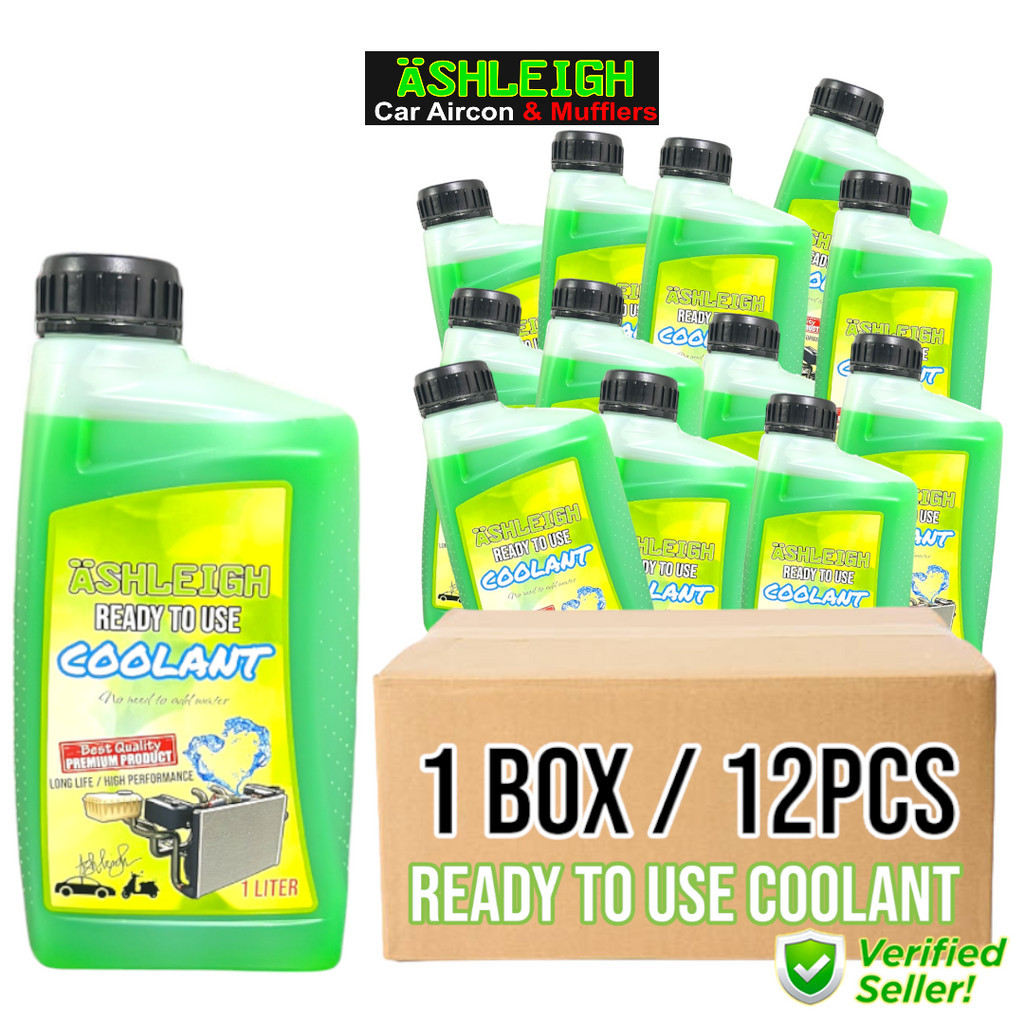 1Box (12pcs) Coolant Ready to use GREEN 1Liter anti-rust antifreeze ...