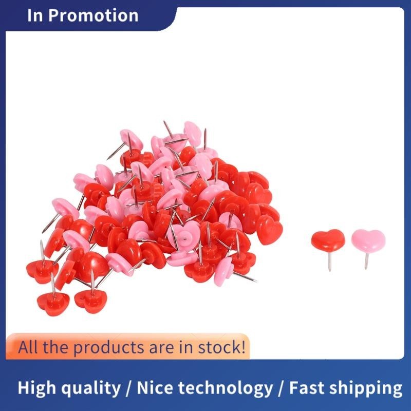 50 PCS Heart Push Pins, Red Bulletin Boards Thumb Tacks, Pink Cute Wall ...