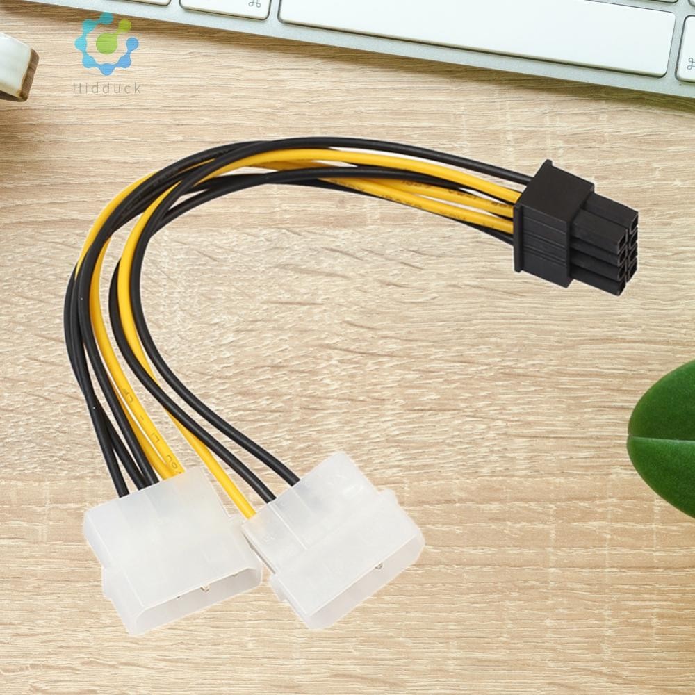 18cm 8(6+2) Pin to Dual 4 Pin Graphics Video Card Power Cord Adapter ...