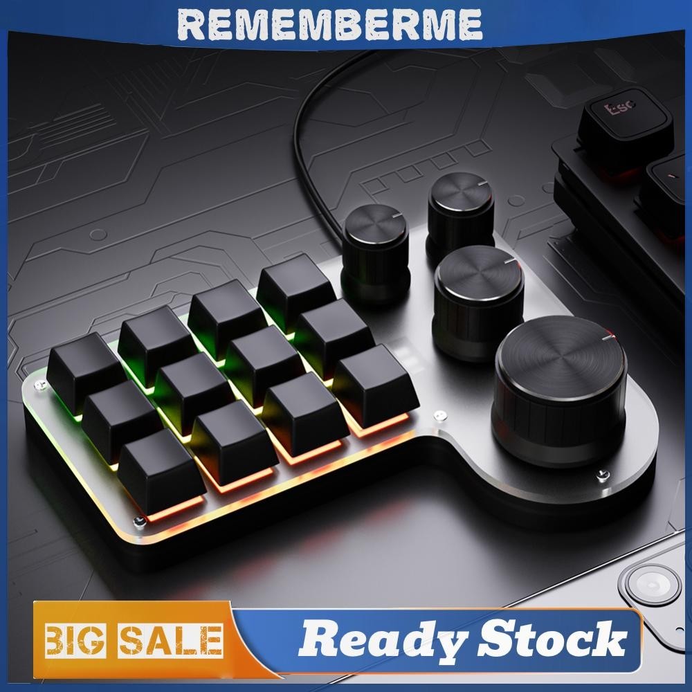 12 Keys 4 Knobs Programming Macro Custom Keyboard RGB Mechanical Keypad ...