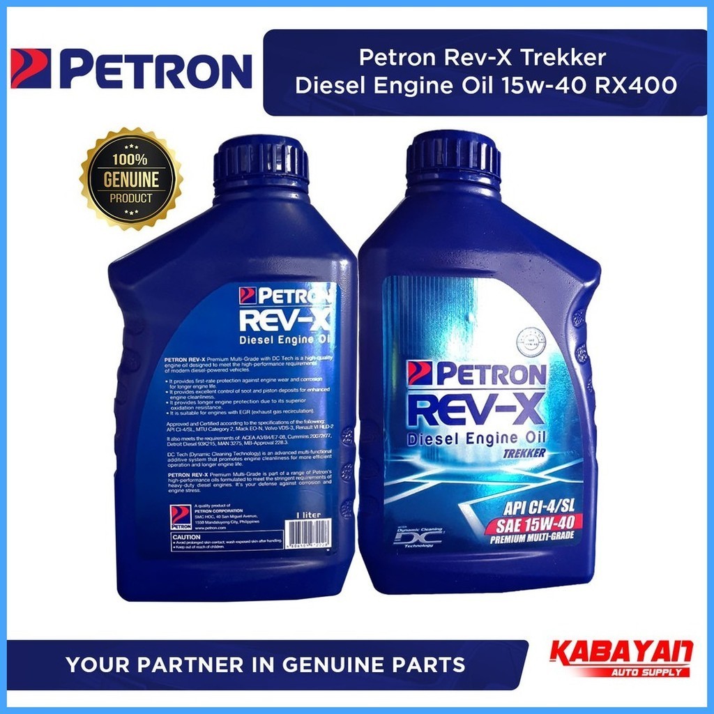 PETRON Rev-X Trekker Diesel Engine Oil 15w-40 RX400 API C1-4 1Liter ...