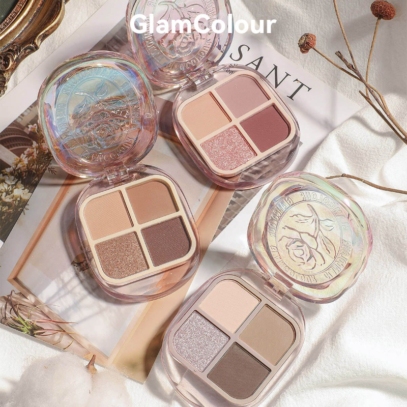 GlamColour Eyeshadow Fire Lacquer Four-Color Eyeshadow Palette Earth ...
