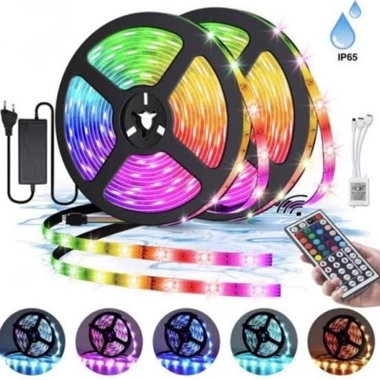 Led Strip Light 5050 RGB 10m 44 Key IP44 IR Remote Sensor | Shopee ...