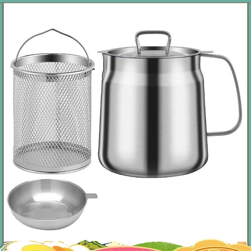 1.5L 304 Stainless Steel Versatile Oil Filter Tank Stainless Steel Oil Filter Pot Multi ...