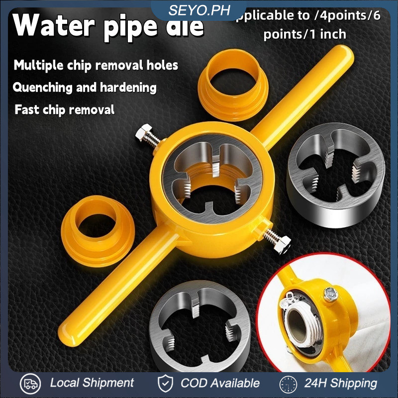 6Pcs PVC Pipe Threader Tool NPT Thread Tap Die Set Powerful Plumbing ...