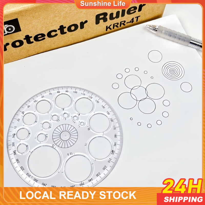 Circular Protractor 1pcs Student 360 Degree Protractor All Round Ruler ...