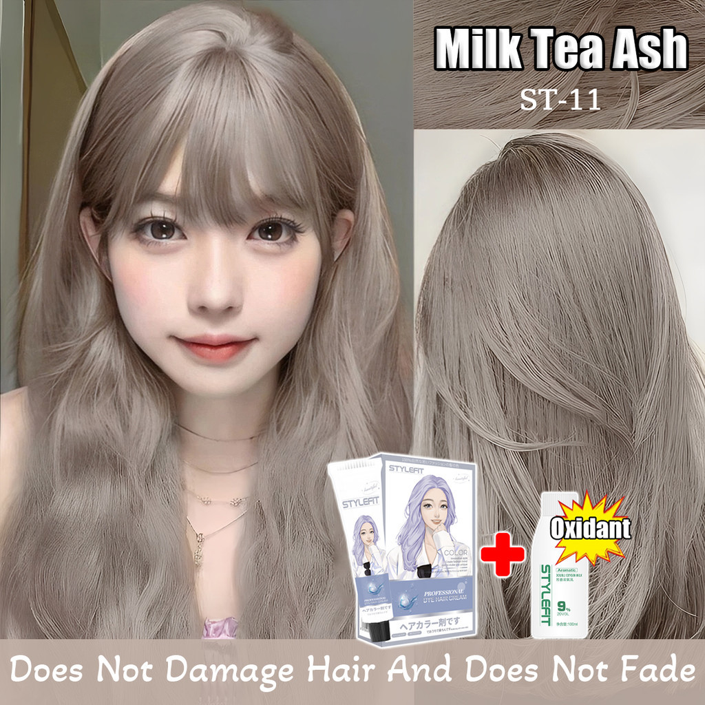 Hair Color Milk Tea Ash Pink Brown Hair Color Dye | Shopee Philippines