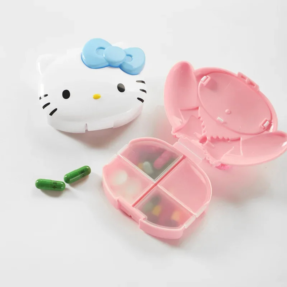 Sanrio Hello Kitty Mini Pill Box Cartoon My Melody Portable Organizer ...