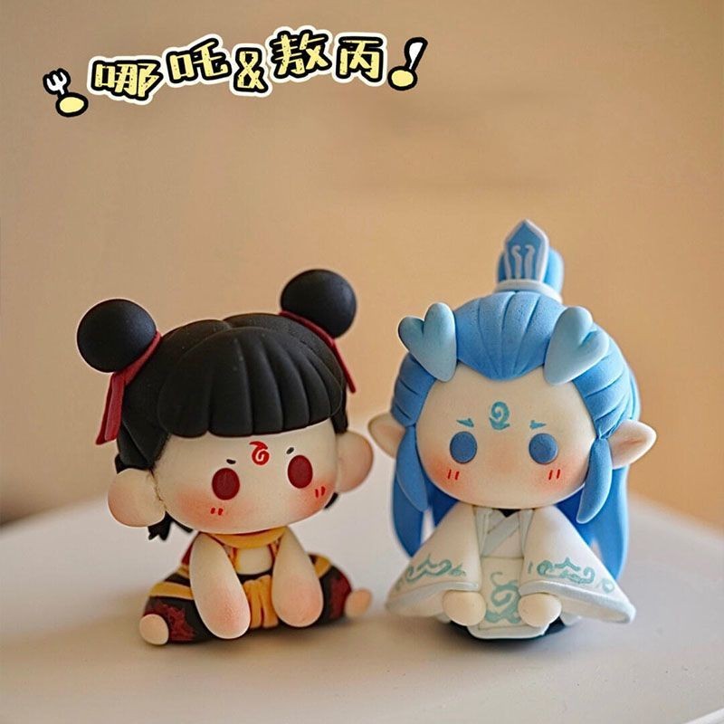 Creative Nezha Ao Bing ultra-light Nendoroid diy Material Pack Desktop ...
