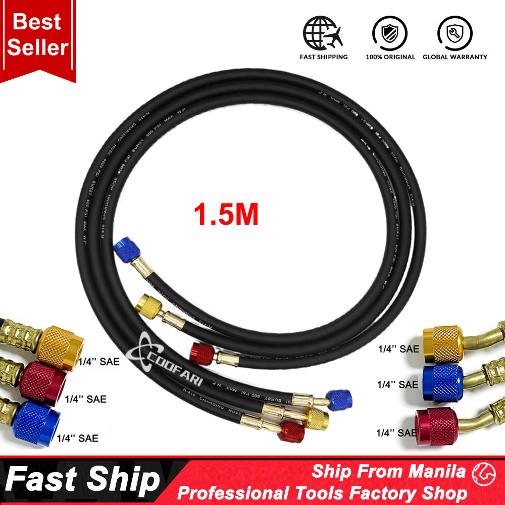 1.5m R134a R410A AC Refrigerant Charging Hoses HVAC Air conditioning ...