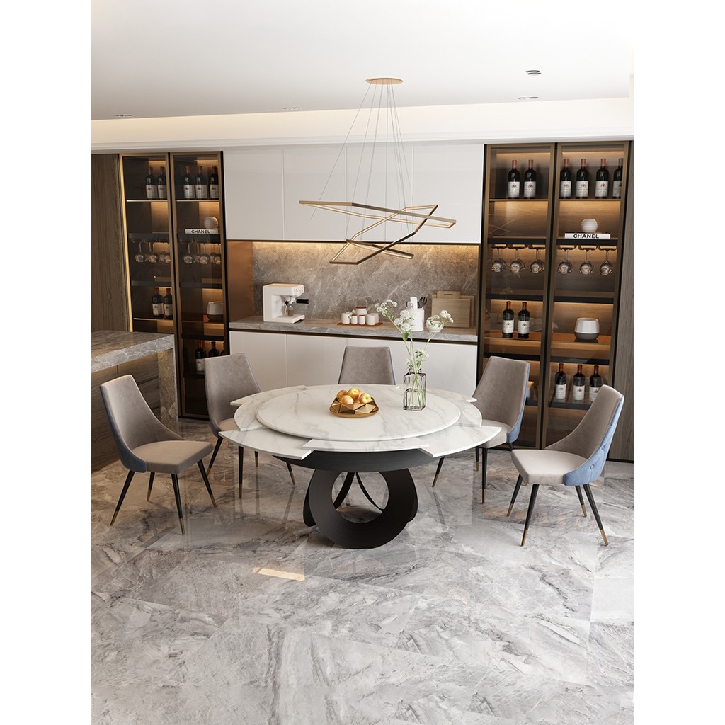 Italian Style Light Luxury Extendable Folding Dining Table High-end ...