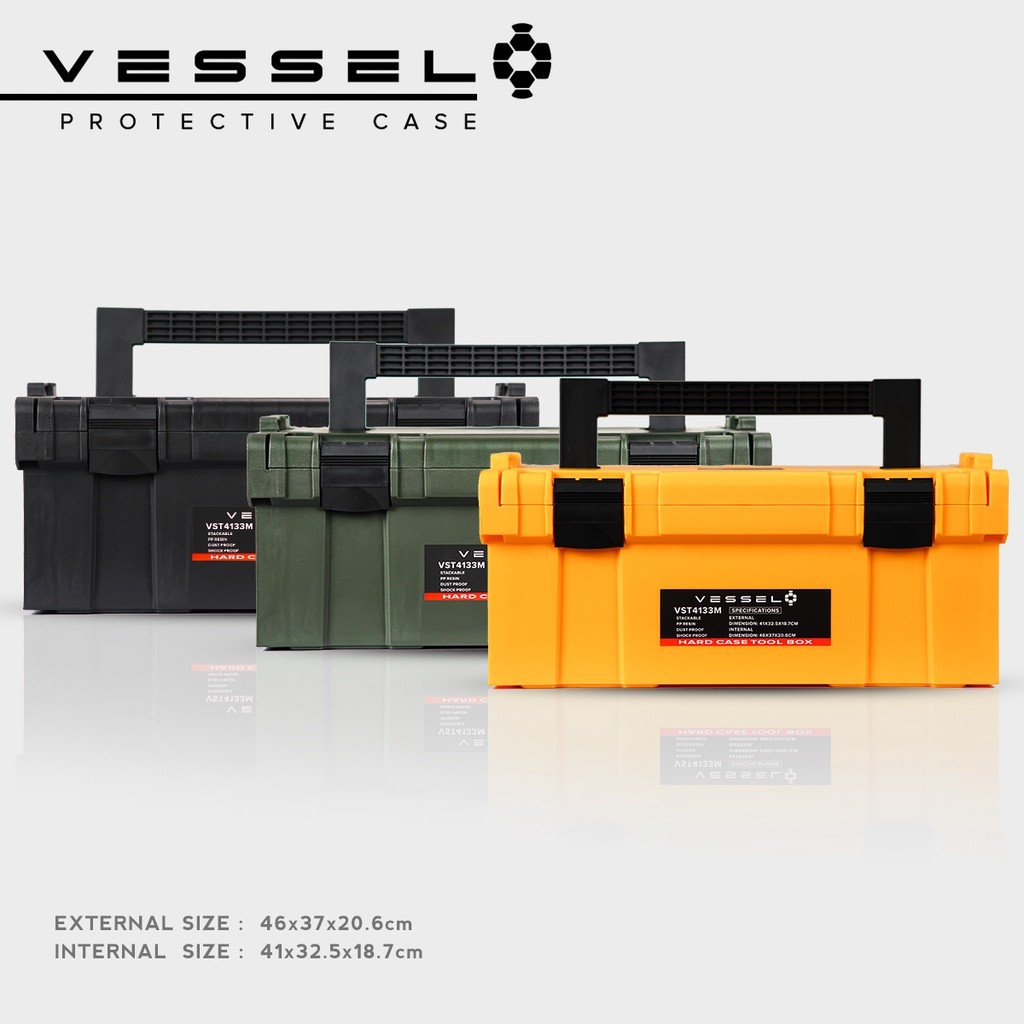 VESSEL VST4133M Medium Hard Case Tool Box For Hardware Tools and ...