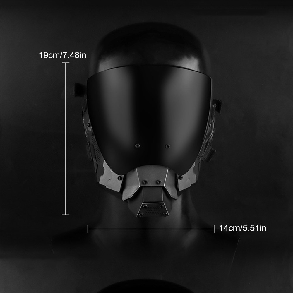 cheerfulhigh Full Face Mask Breathable Cyberpunk Cosplay Mask Removable ...