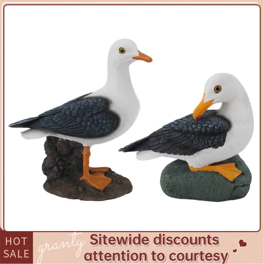 Sea Bird Sculpture Resin Seagull Statue Mediterranean Style Fine ...