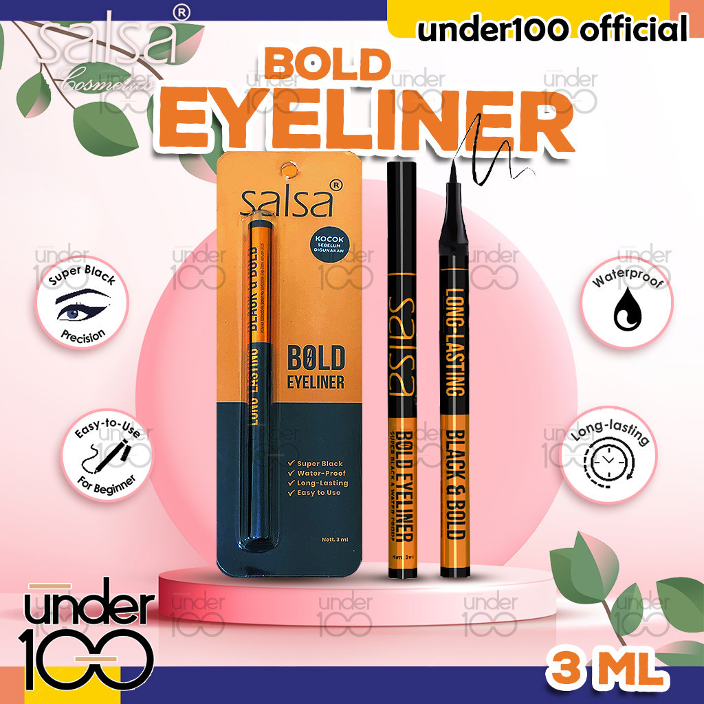 Under100 Salsa Bold Eyeliner 3ml | Super Black Waterproof Long Lasting ...