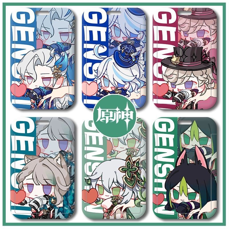 Yuanshen Q Version Furina Neuvillette Wriothesley Card Holder Campus ...