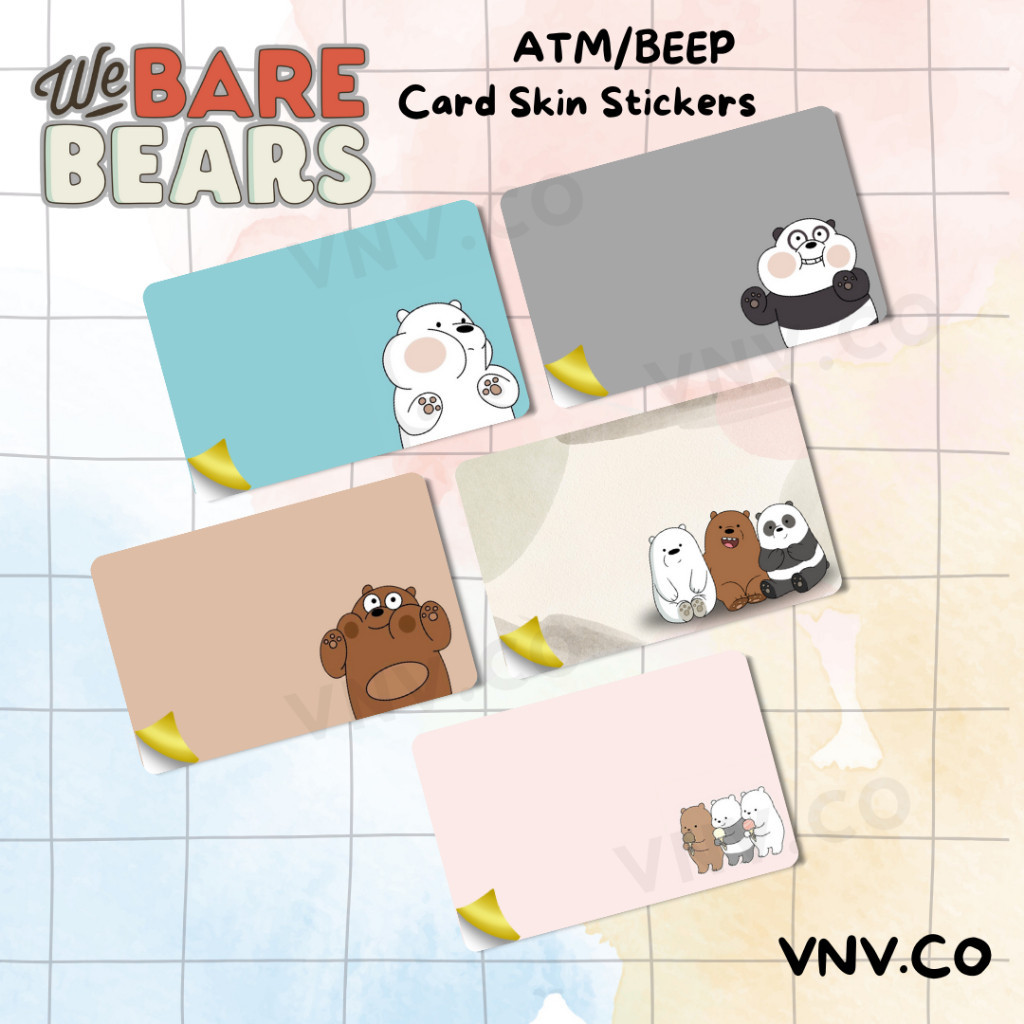 We Bare Bears ATM BEEP Card Skin Vinyl Stickers Waterproof Scratchproof ...