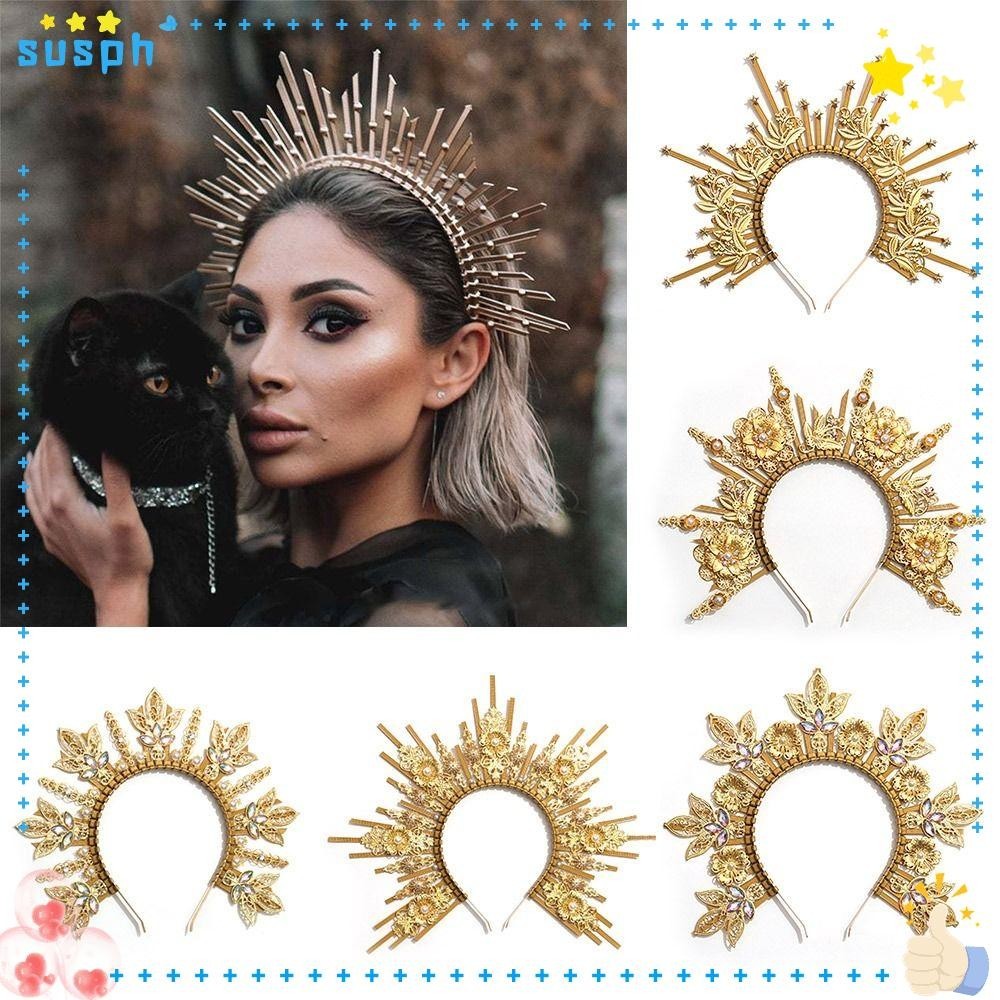 SUSPH Headpieces, Hair Accessories Bridal Gold Hairband, Handmade ...
