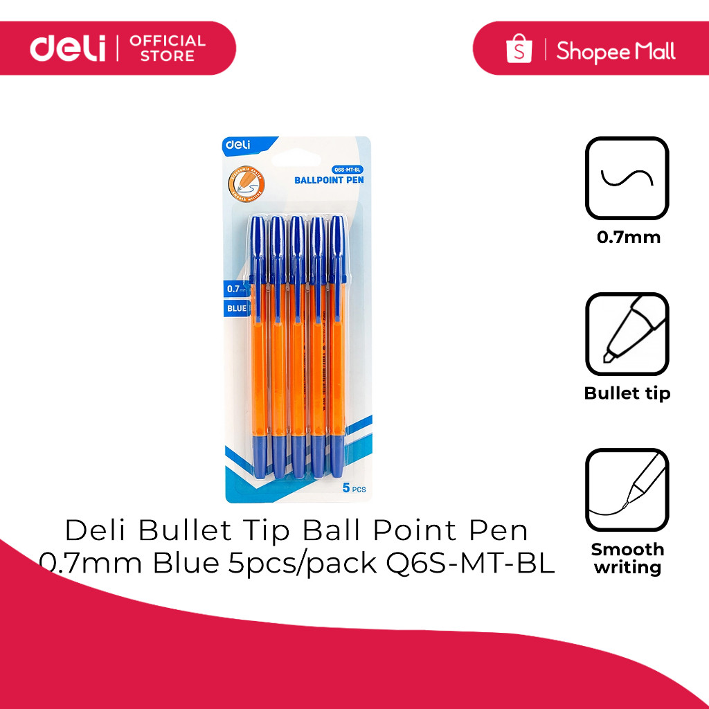 Deli Q6S-MT BL Bullet Tip Ball Point | Shopee Philippines