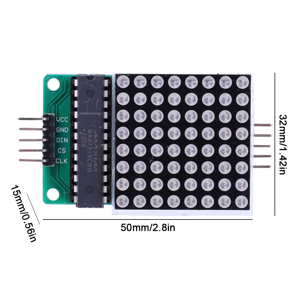 MAX7219 Dot LED Matrix Module MCU Control Module 8x8 Output Input ...