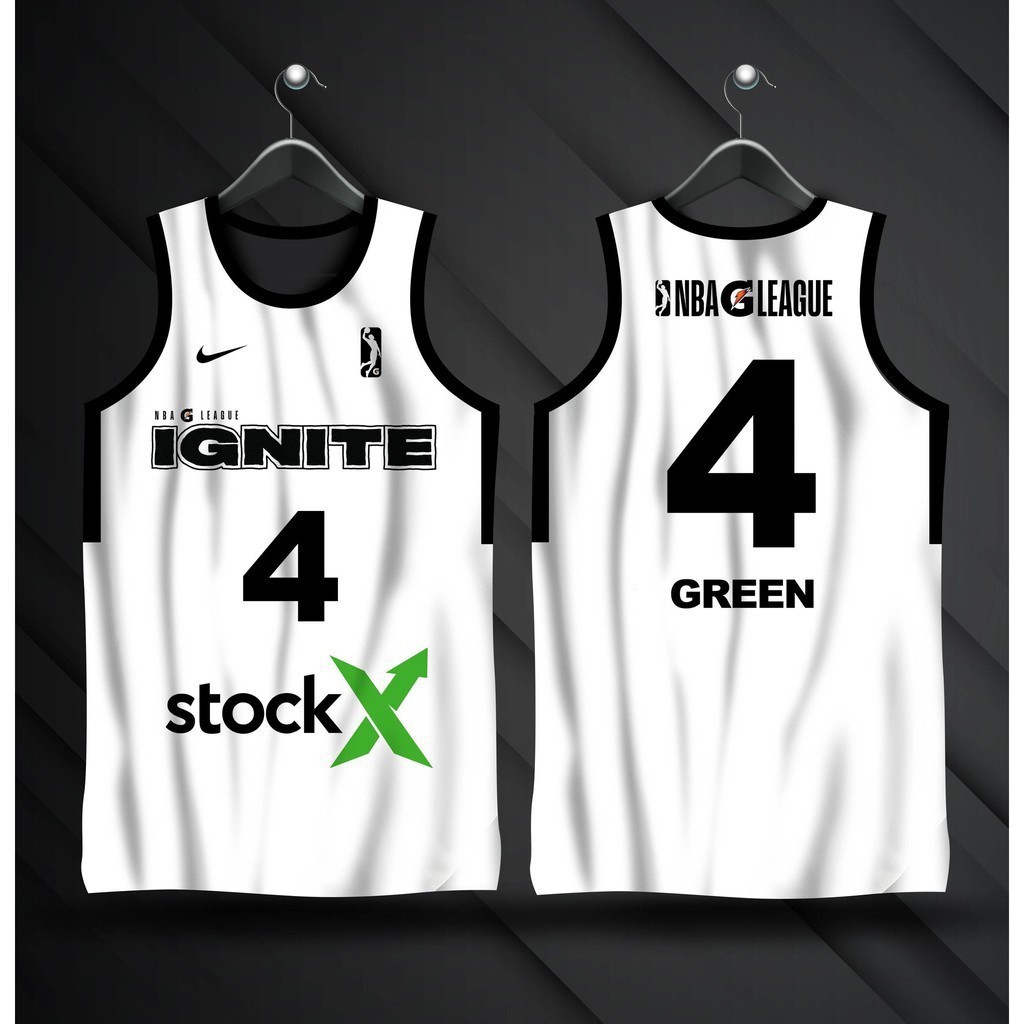 Ignite custom JERSEY GNITE NBA GLEAGUE JALEN Green Black White #4 ...