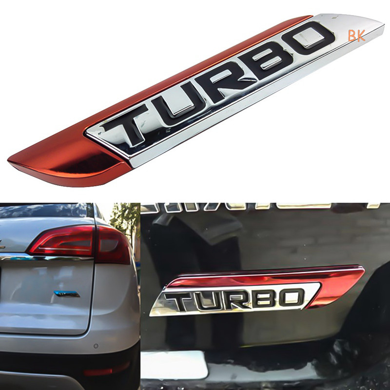BK Funny Metal 3D Car Stickers Decal Fender Body Turbo Logo Emblem ...