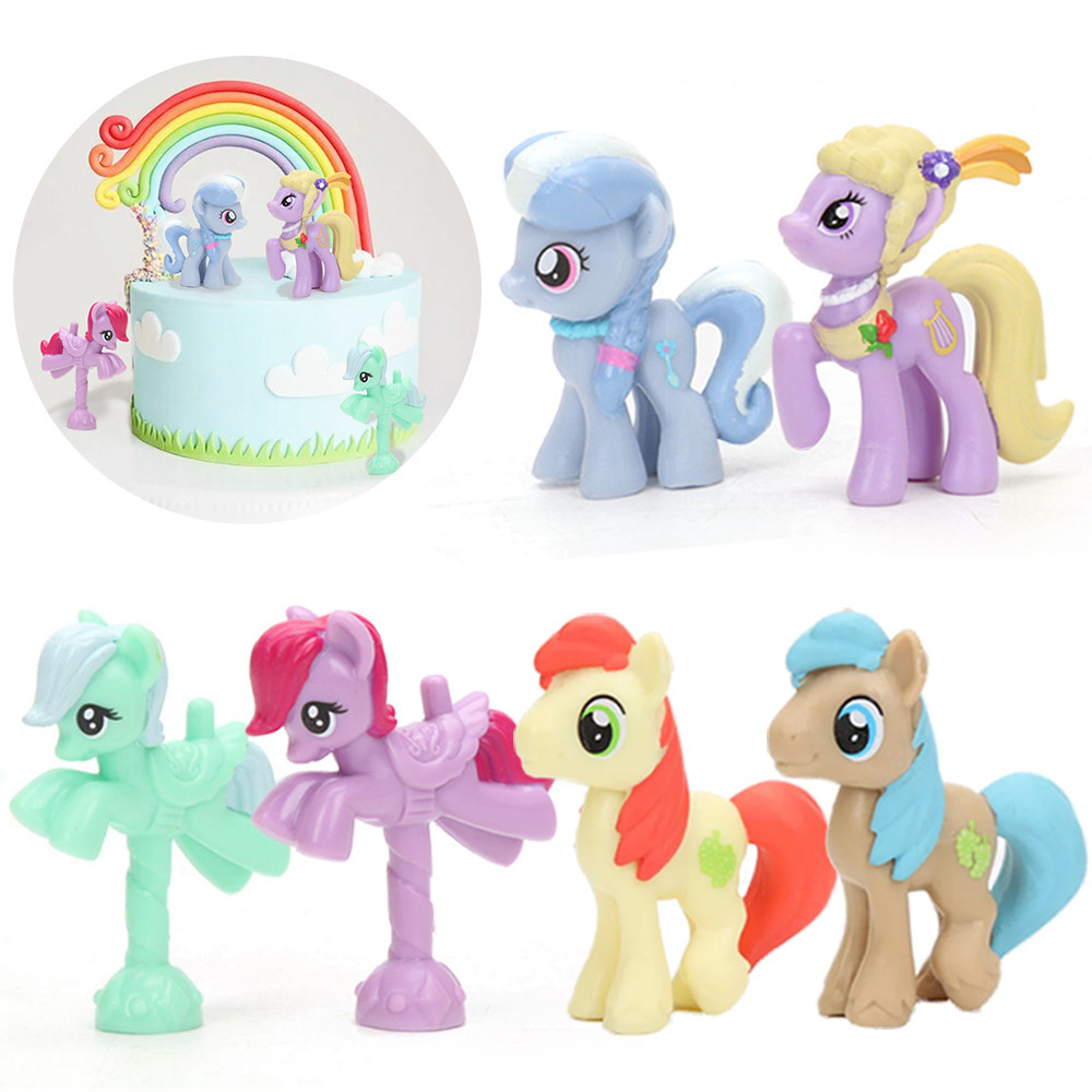 6pcs 5cm My Little Pony Cake Topper Mini Action Figure Collection DIY ...