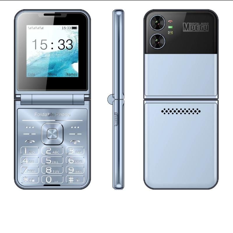 F5 Mini Fold Mobile Phone 2G GSM Dual SIM Card Speed Dial Video Player ...