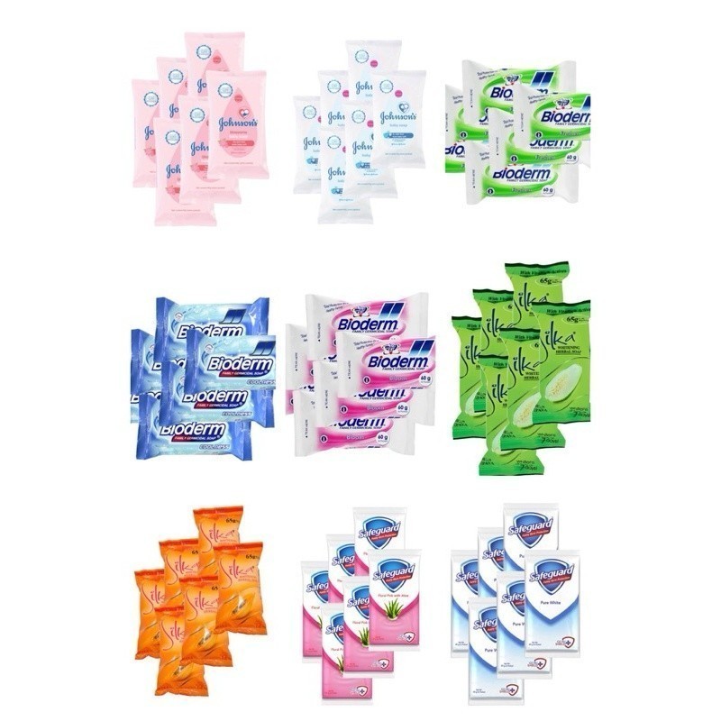 Assorted Bar Soap Safeguard Silka Bioderm Perla Ar!3L T!D3 x6PCS ...