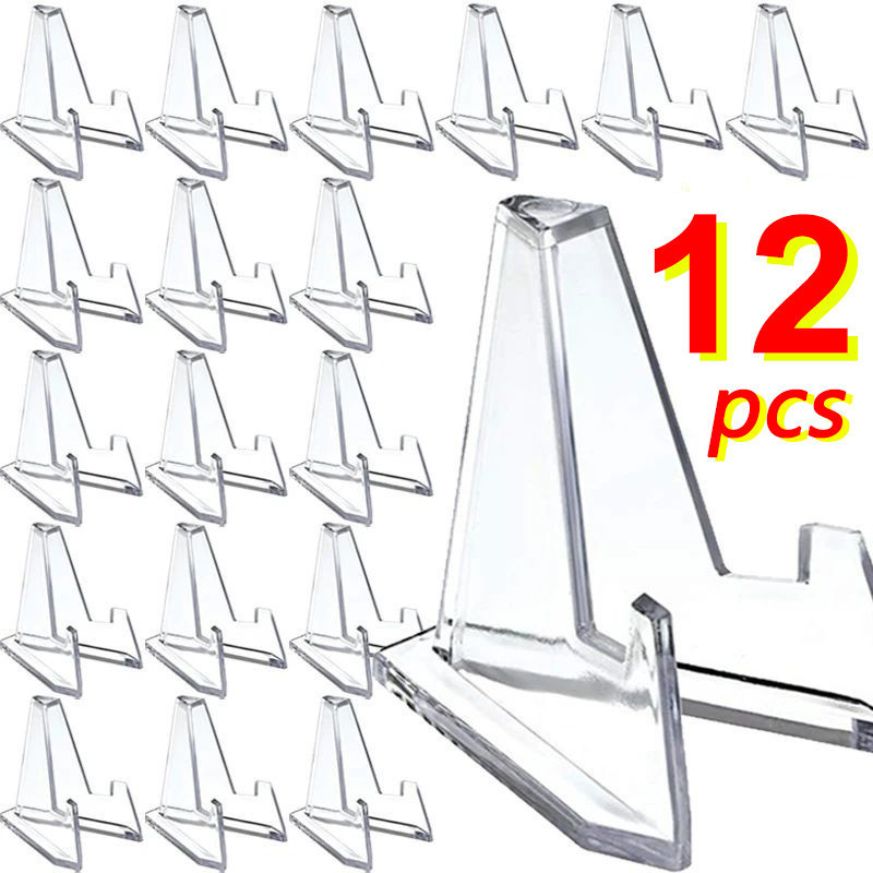 Plastic Transparent Easel Holder - Acrylic Coin Triangle Display Stand ...