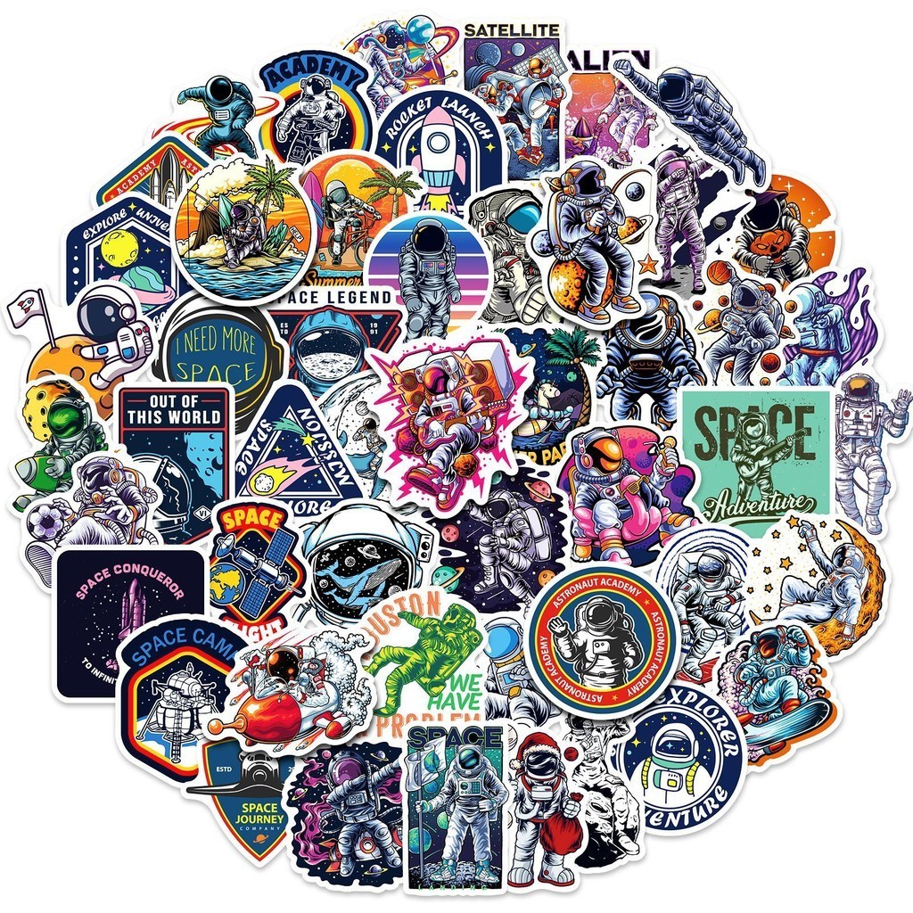 50PCS NASA Space Astronaut Waterproof Graffiti Stickers for Helmet ...