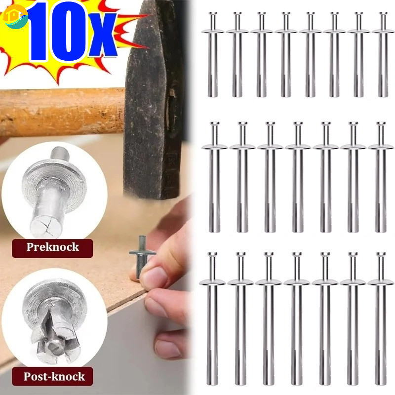 10Pcs Hammer Drive Expansion Rivets Carbon Steel Tapping Expansion ...