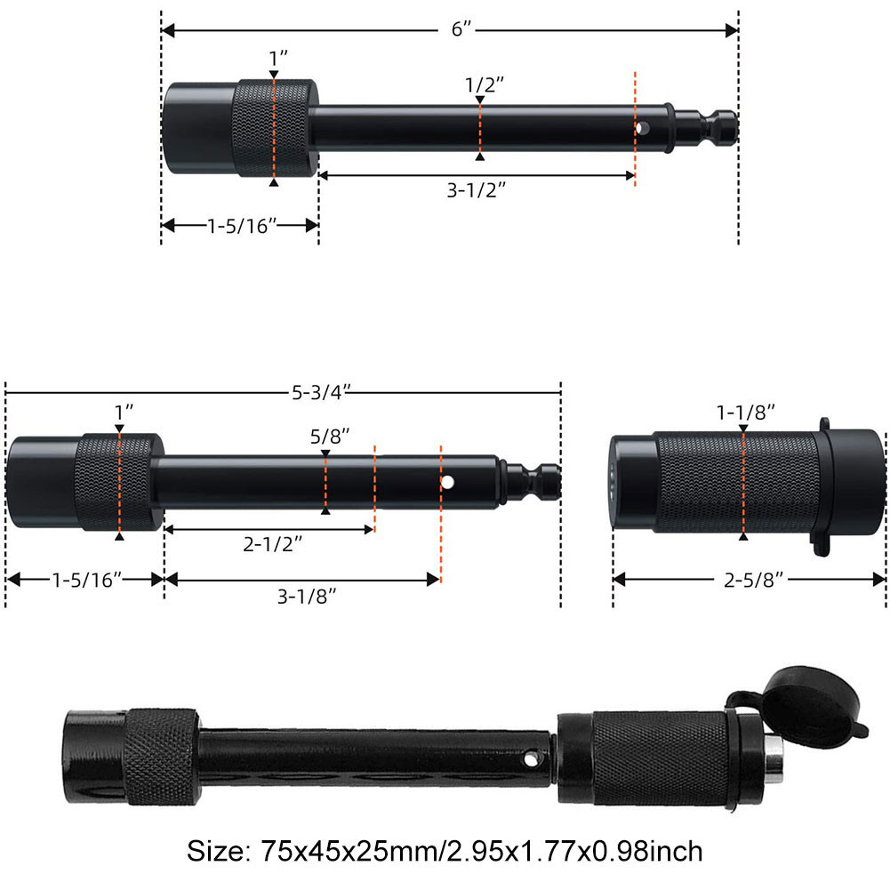 5/8 1/2inch Trailer Hitch Locking Pin Set Extra Long Universal Tow ...