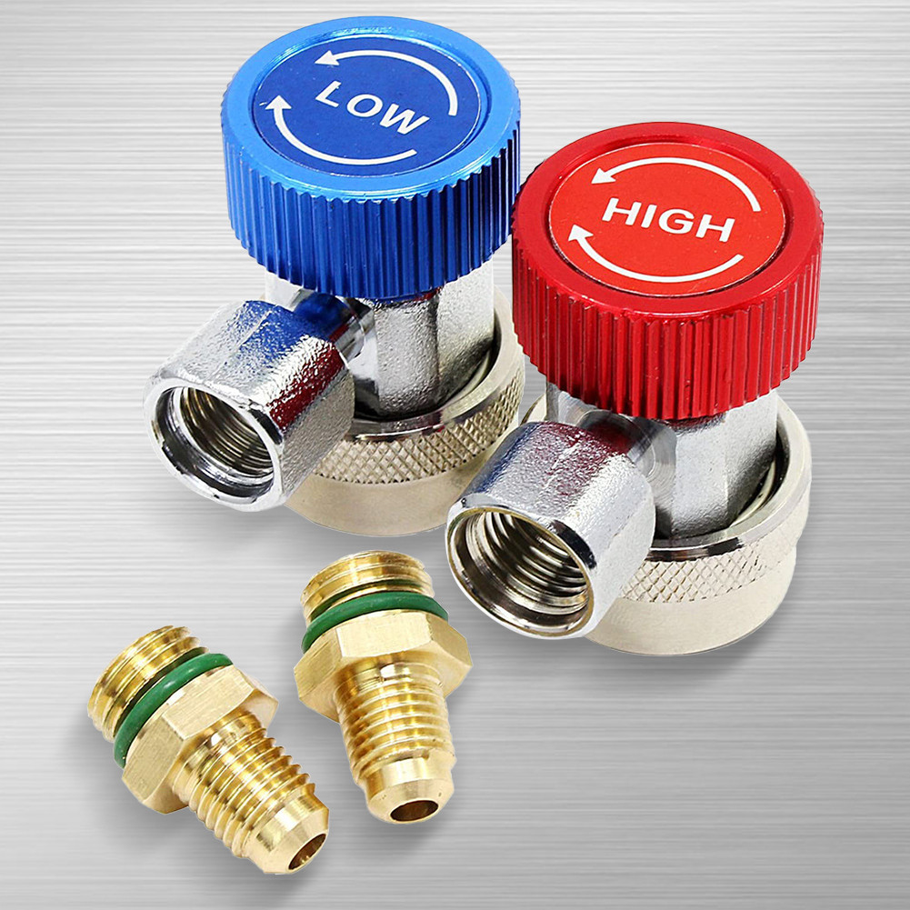 R134A A/C Adapter Copper High Low Adapter Air Conditioner Coolant Quick ...
