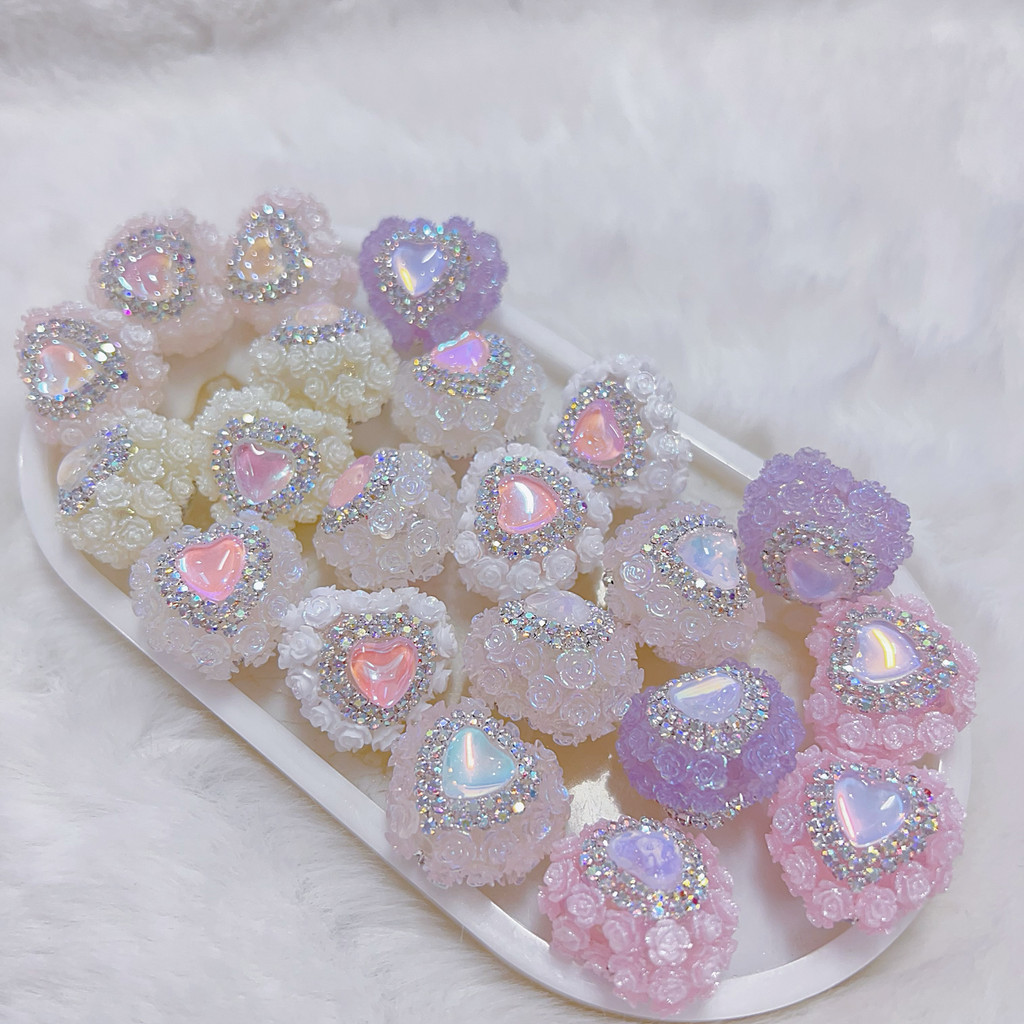 Loose Beads Love Double-Sided Stickers Rose Beads Straight Hole ins ...