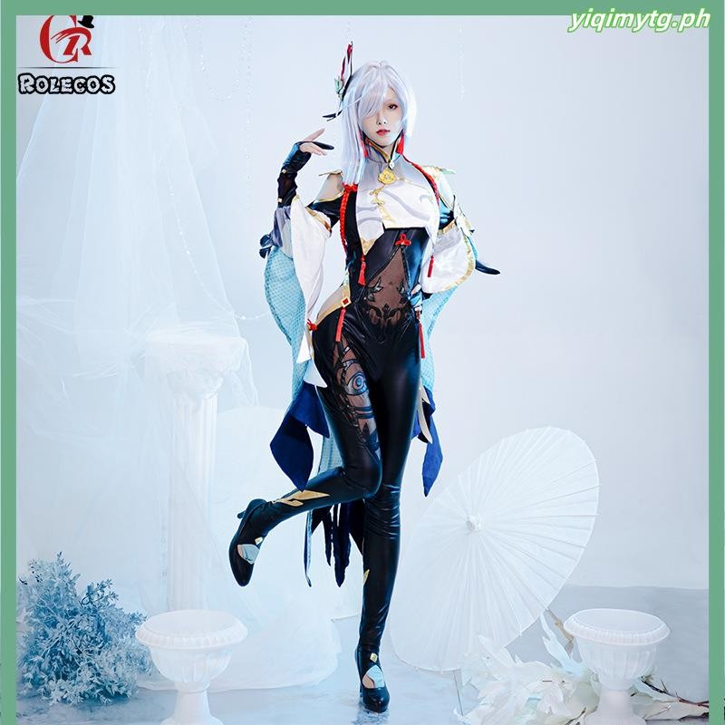 Shenhe Cosplay Game Genshin Impact Costume Shenhe Jumpsuit Wig Shen He ...
