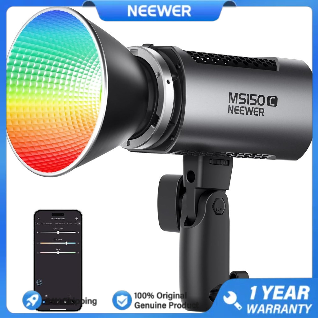 NEEWER MS150C 150W Mini RGB LED Video LightFull Color2700K ...