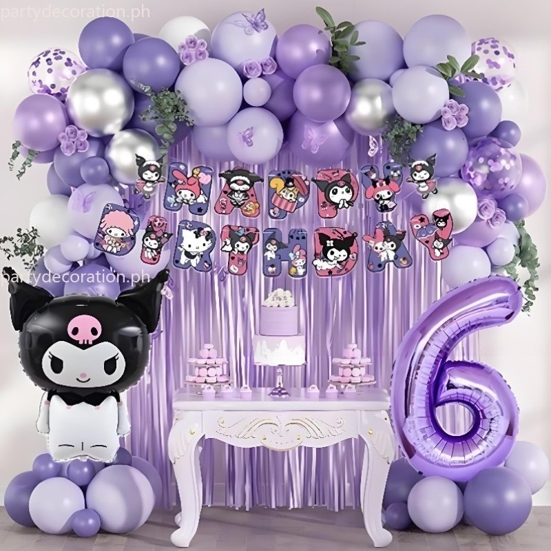Kuromi Balloon Set 32inch Purple Numbers 1-9th Kuromi Theme Purple ...