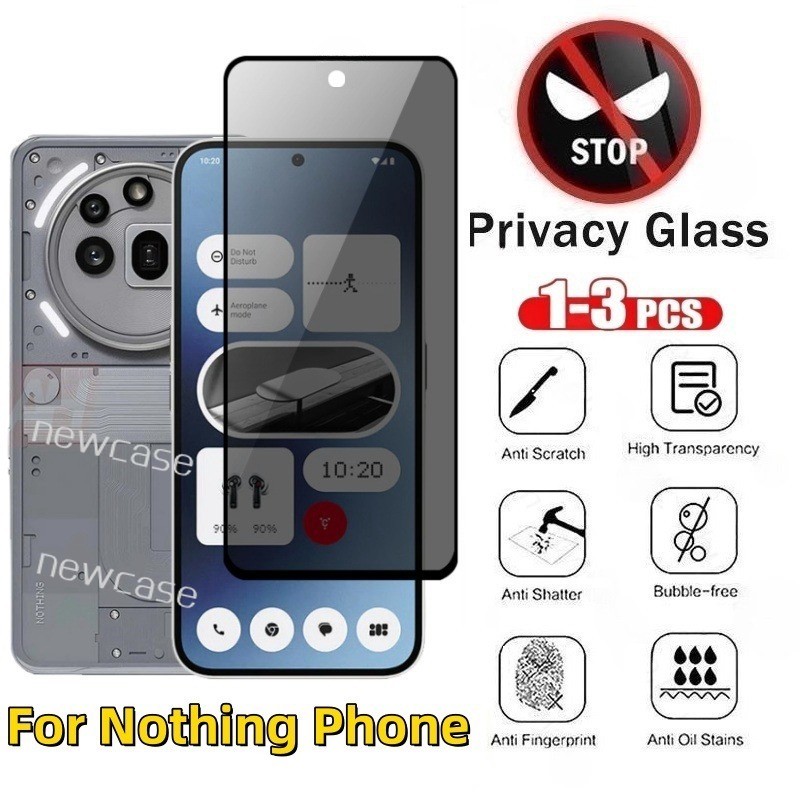 1-3Pcs Privacy Anti Spy Full Screen Protector Tempered Glass For ...