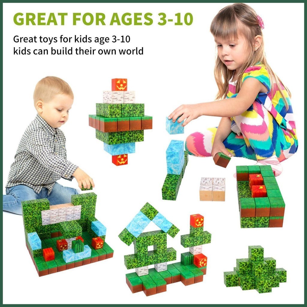 Minecraft Magnetic Blocks DIY My World Magnet Toy Magnetic Cube ...