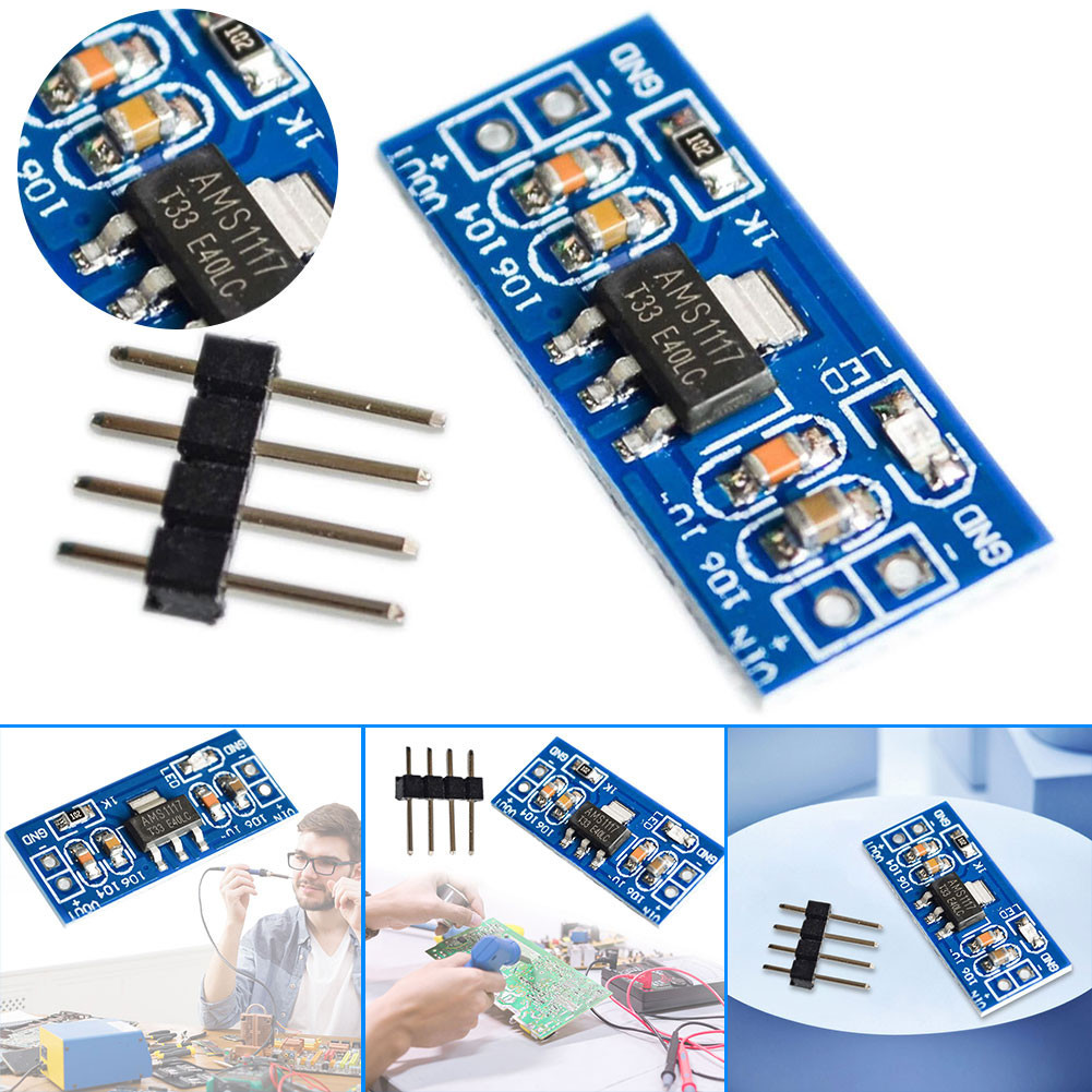 AMS1117 Power Supply Module 4 Pin Step-Down Linear Voltage Regulator ...