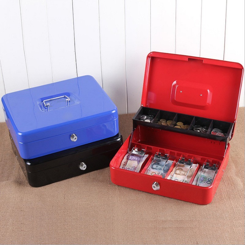 Metal Cash box Drawer Cashier Safety box Lock Big Size Secure you Money ...