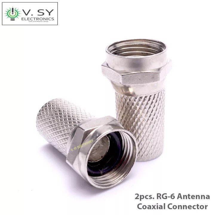2pcs. Heavy Duty RG6 Coaxial TV Cable Antenna Connector Coax Wire F ...