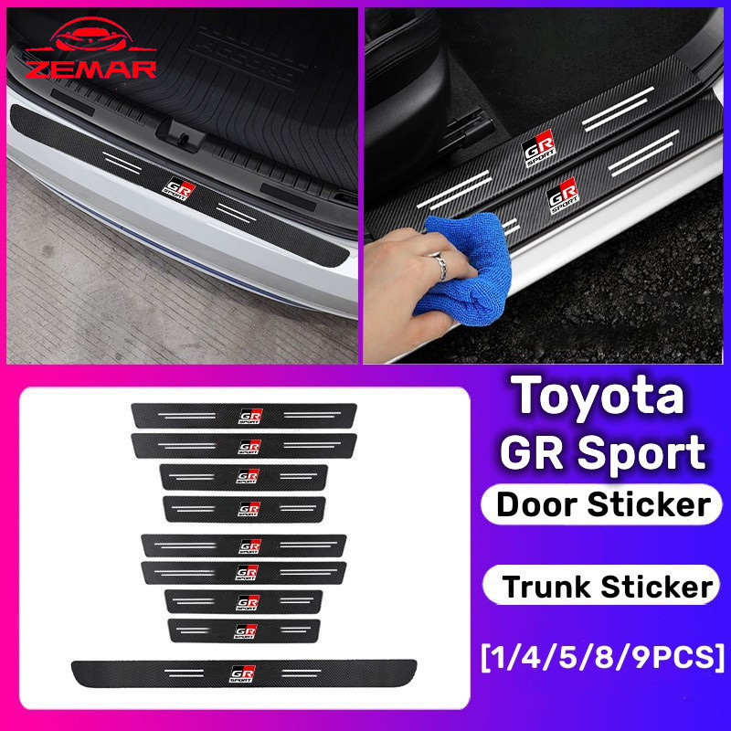 【Ready Stock】Toyota GR Sport Car Door Sill Sticker Carbon Fiber Leather ...