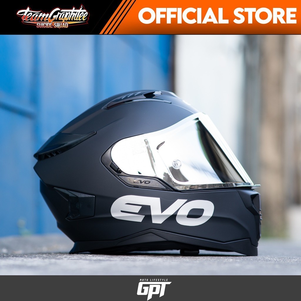 EVO HELMET AR01-NR MONO MATTE BLACK DUAL VISOR (SILVER LENS) w/ free ...