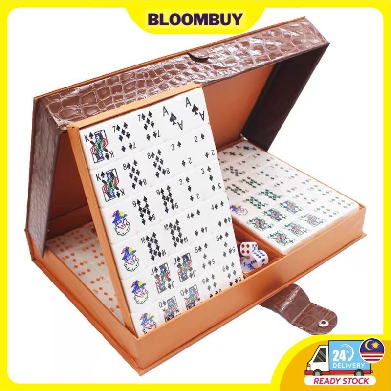 RUMMY /CINAMI / LAMI MAHJONG SET / MAHJONG SET BIG SIZE 37MM FULL WHITE ...